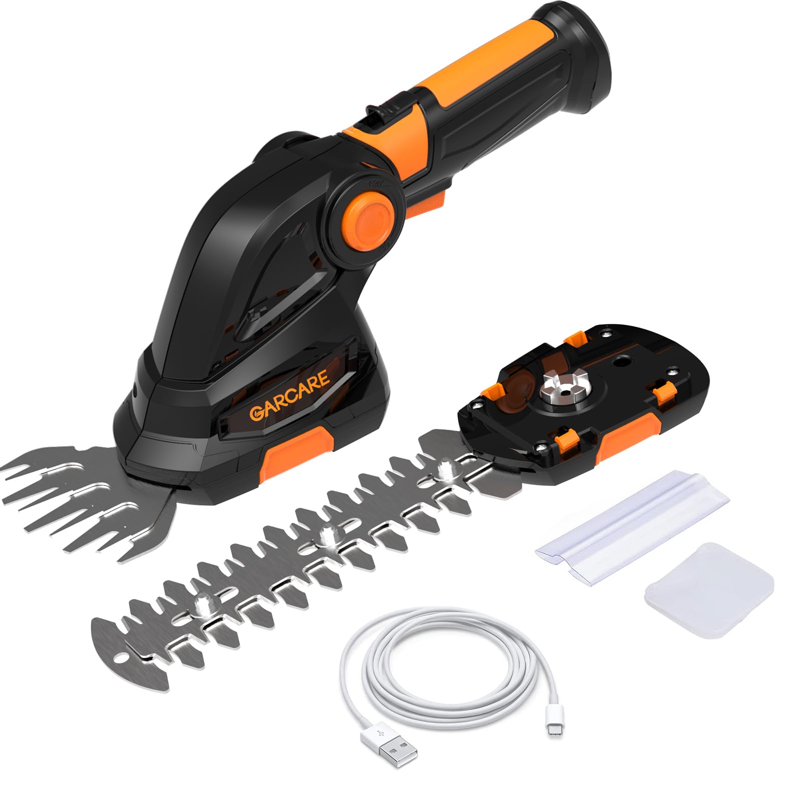 GARCARE 2 in 1 Grass Shear Cordless 7.2V Bush Timmer Handheld Grass Cutter for Shrub, Garden and Lawn Built-in 1500mAh Lithium Battery with 60min Fast Charger