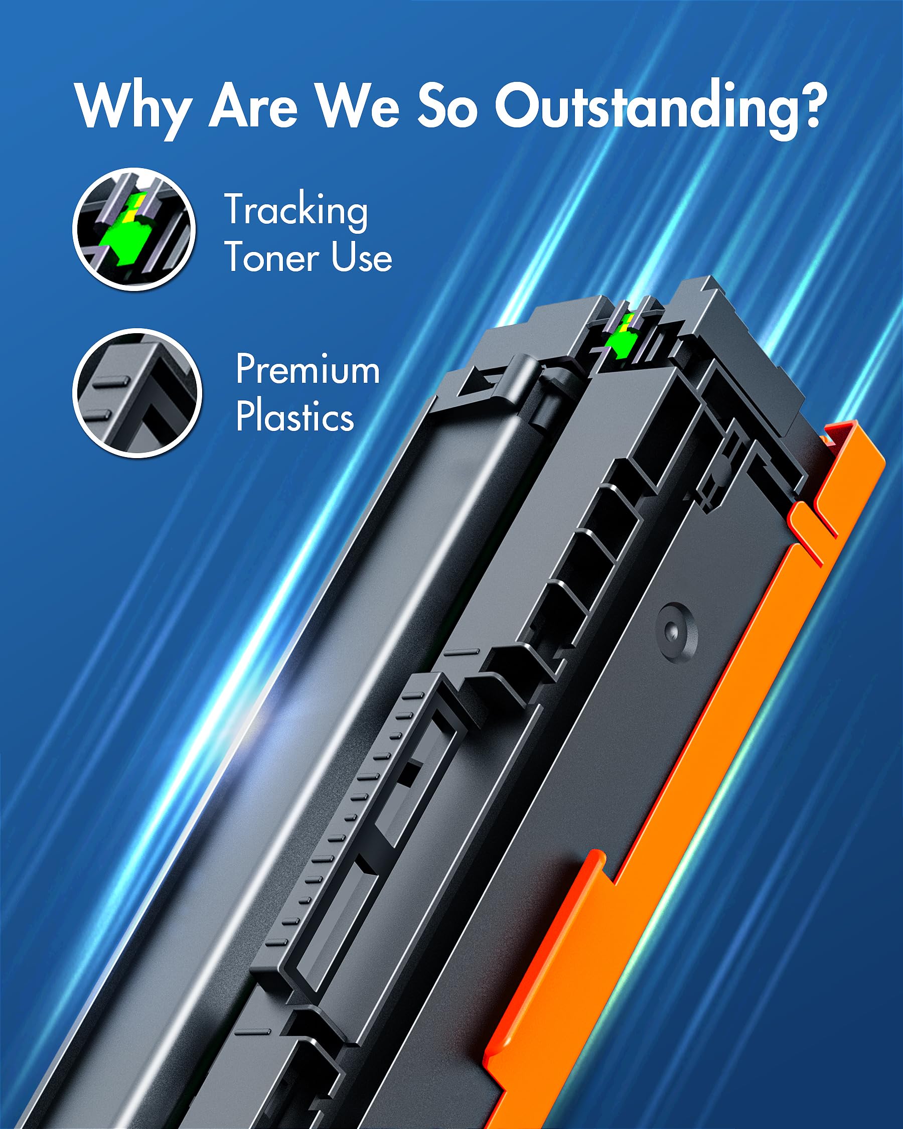 206X Toner Cartridges 4 Pack High Yeild-Replacement for 206A 206X Toner Cartridges 4 Pack HP Set Compatible with HP Color Laserjet MFP M283fdw M283cdw M255dw M283 M255( 4 Pack with Chip)