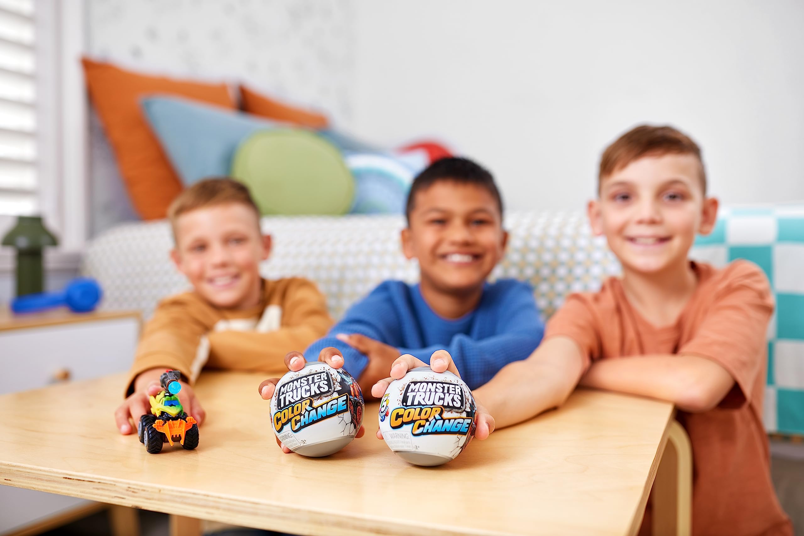 5 Surprise Monster Trucks Series 3 Color Change (2 Pack) by ZURU Collectible Racing Battle Surprise Fireable Weapons Action Toys for Boys