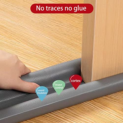 Door Draft Stopper Weather Stripping Noise Blocker - Under Door Draft Noise Blocker Gap Stoppers Entry Door Draft Guard for Bottom of Doors Adjustable (White)