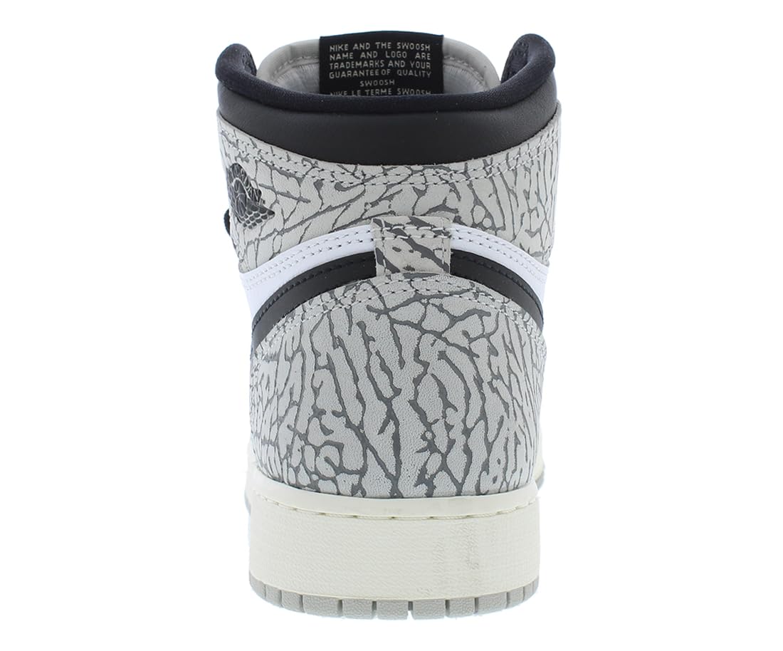 Nike Big Kid's Jordan 1 Retro High OG White Cement Grey/Blk/Wht (FD1437 052) - 4.5