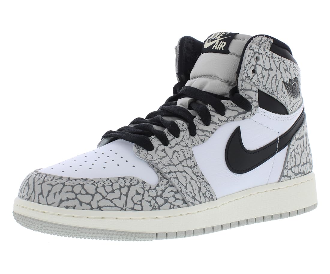 Nike Big Kid's Jordan 1 Retro High OG White Cement Grey/Blk/Wht (FD1437 052) - 4.5