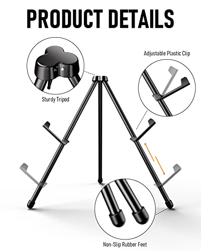 Nicpro Tabletop Easel Stand for Display, 14” Small Black Steel Portable & Adjustable Table Tripod Easels for Canvas Paintings, Framed Pictures, Event Signs, Posters- with Carry Bag