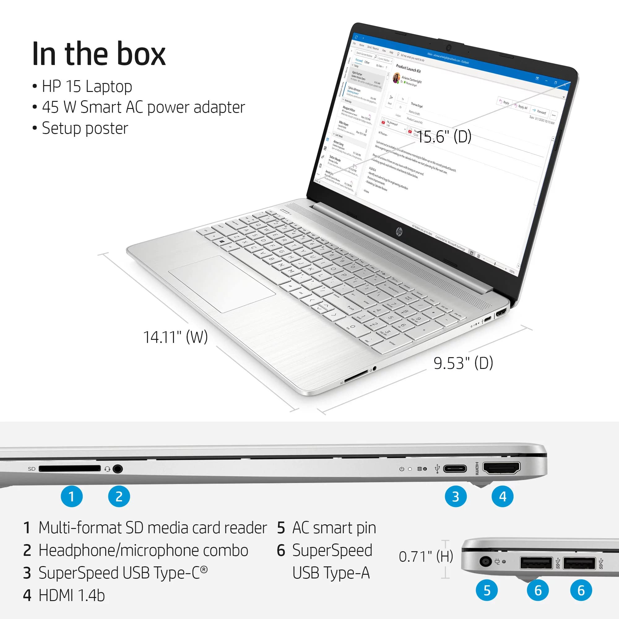 HP 2023 Pavilion 15.6’’ FHD Screen Laptop, Quad Core Intel i5-1135G7 (Upto 4.2GHz), 32GB RAM, 2TB SSD, Iris Xe Graphics HD Webcam, WiFi 6, Bluetooth, Long Hour Battery, Windows 11+HubxcelAccessory