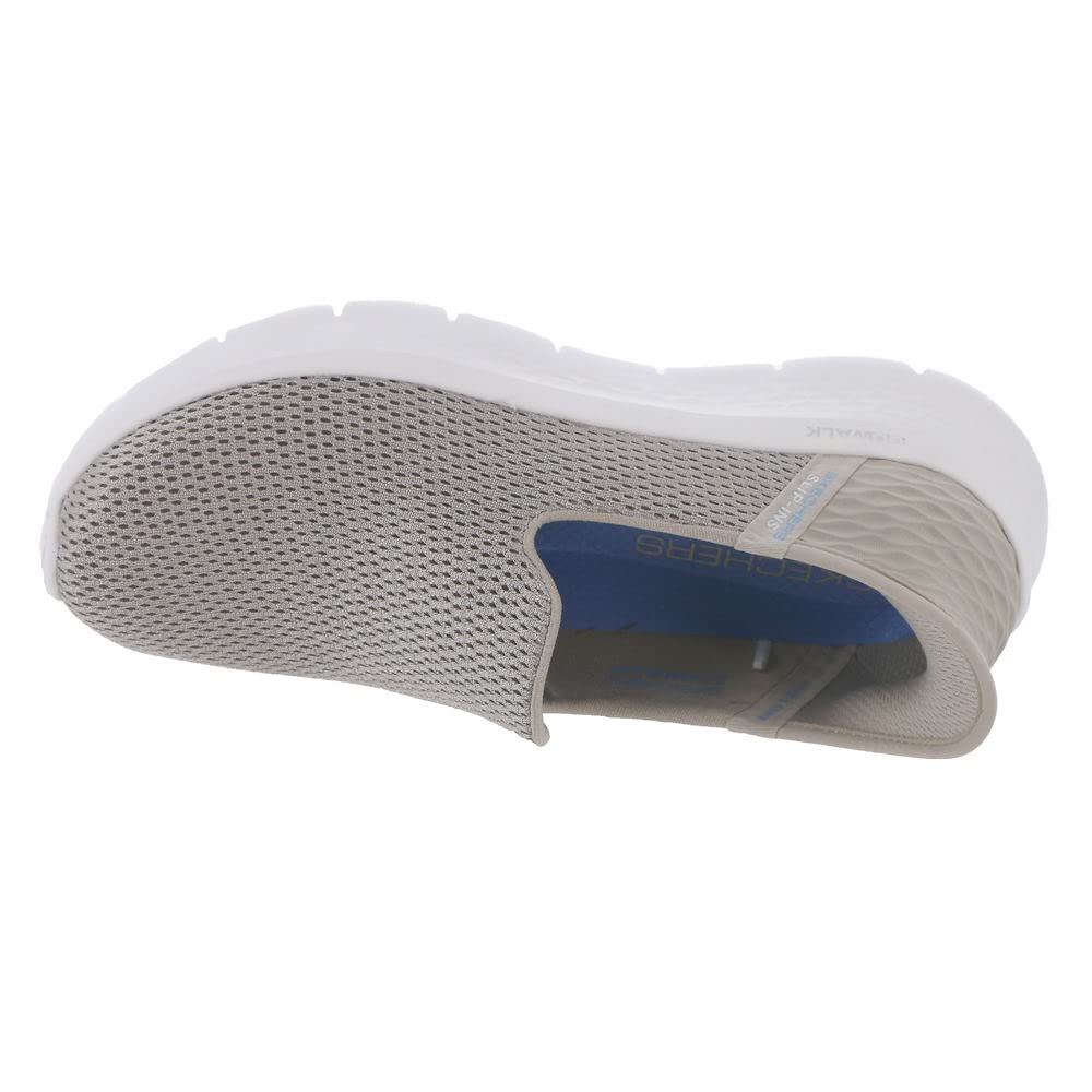 Skechers Women's Hands Free Slip-Ins Go Walk Flex-Relish Sneaker, Taupe/Blue, 6.5