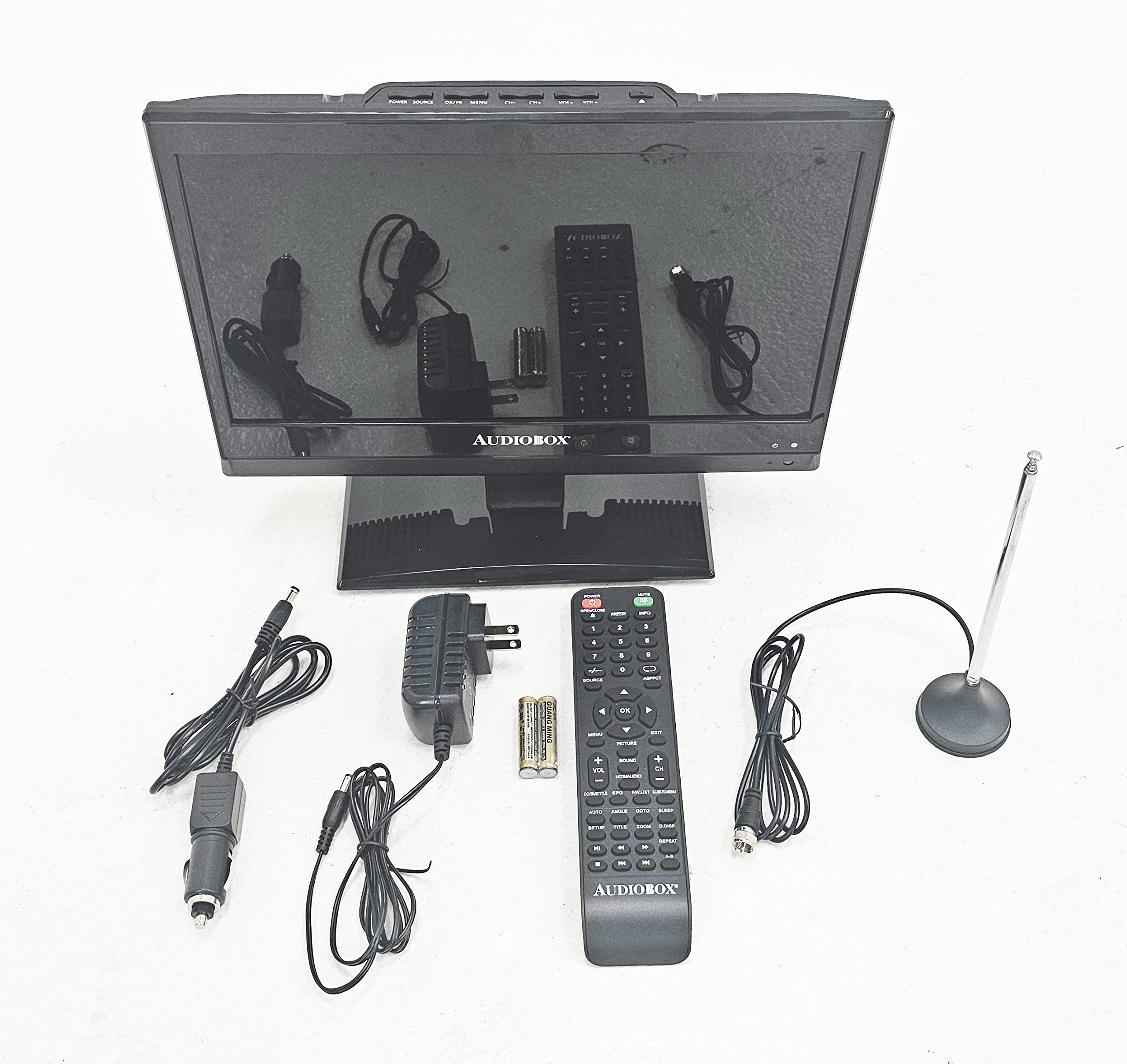 Audiobox 13.3" HDTV with Built-in DVD Player with HDMI, USB, Car Cord Adapter and Digital Noise Reduction, Compact TV Television RV, Camping, Outdoors
