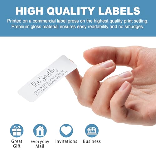 Return Address Labels Roll, Personalized Address Label Stickers, Custom White or Clear Address Labels (Roll of 100 Labels)