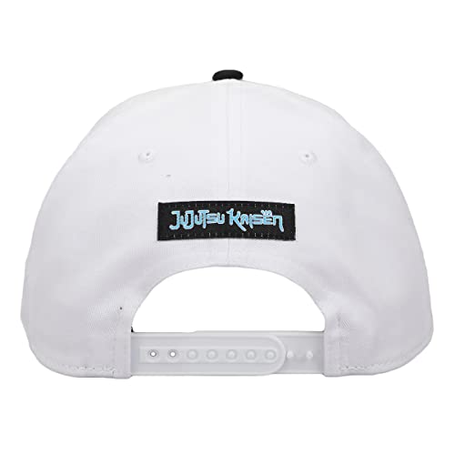 Jujutsu Kaisen Gojo Men's Black & White Baseball Cap with Light Blue Underbill
