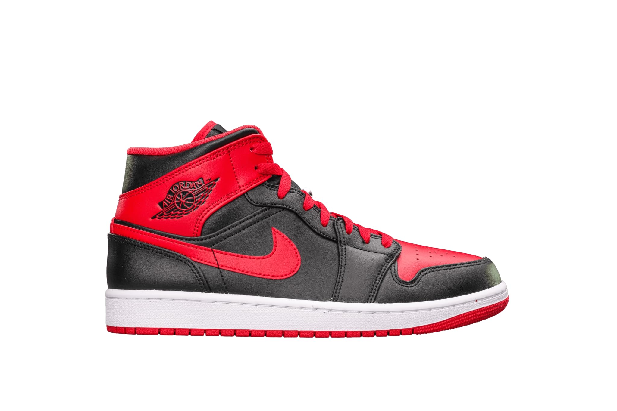 Jordan Nike Air 1 Mid Men's Shoes Black/Fire Red-White DQ8426-060 9