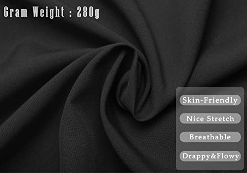 MISS MOLY Women's Wide Leg Pants Business Capris Crop Palazo Dress Pants Culotte Stretch Pull On Work Pants Black M