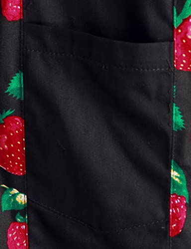 VATPAVE Mens Hawaiian Boling Shirt Casual Button Down Short Sleeve Summer Shirts X-Large Black Strawberry Aloha Shirt