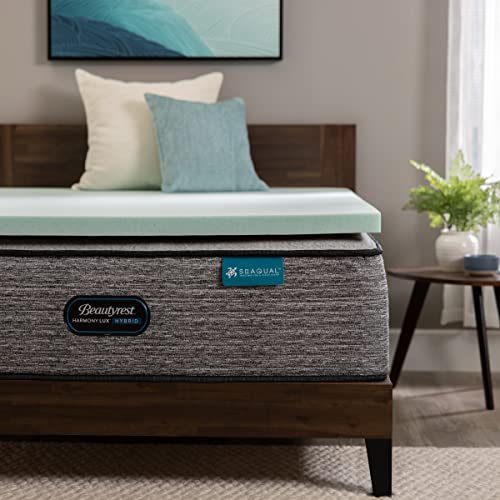 Beautyrest Thermagel Deluxe Cooling Pressure-Relieving Memory Foam Mattress Topper, Twin XL, 2-Inch Blue