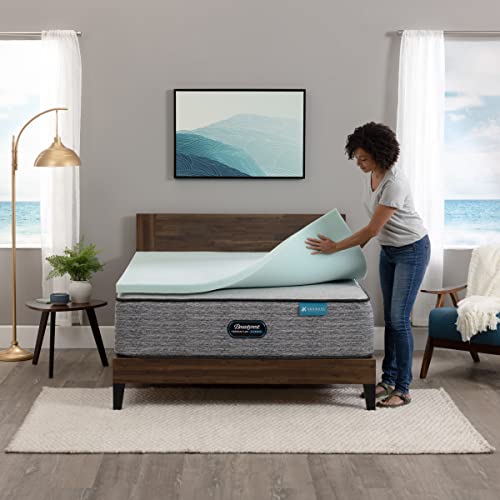 Beautyrest Thermagel Deluxe Cooling Pressure-Relieving Memory Foam Mattress Topper, Twin XL, 2-Inch Blue