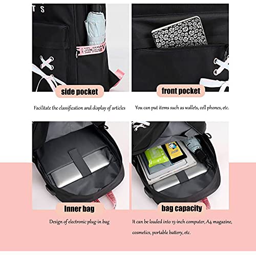 JinJuKPOP Backpack Merchandise Set Casual Backpack Messenger Bag School Bag College Bag Laptop Bag With Pencil Case Bag