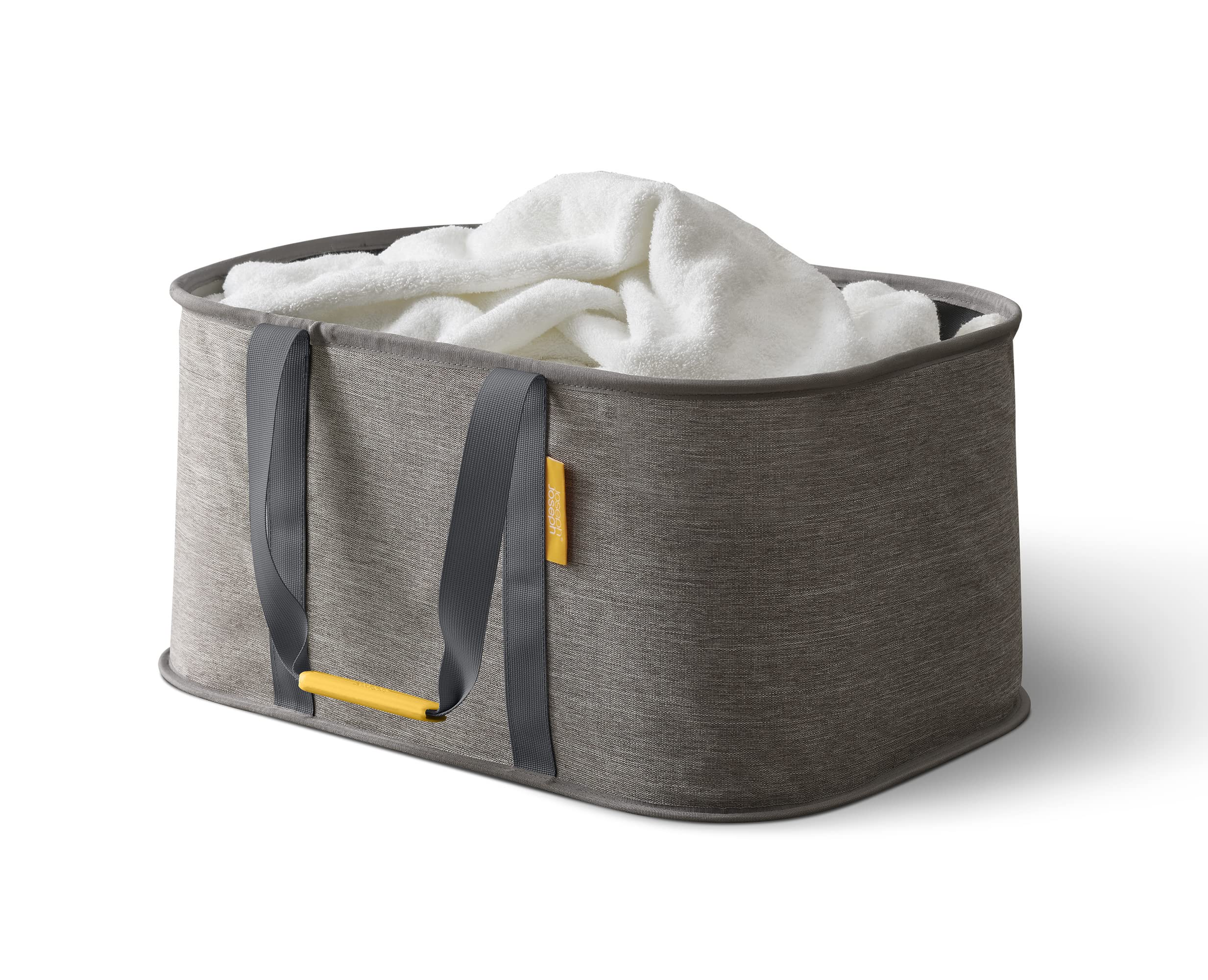 Joseph Joseph Hold-All - Collapsible Folding 35L/9.2 Gallon Washing Laundry Basket Bag, Durable Fabric, Moisture Resistant, Grey