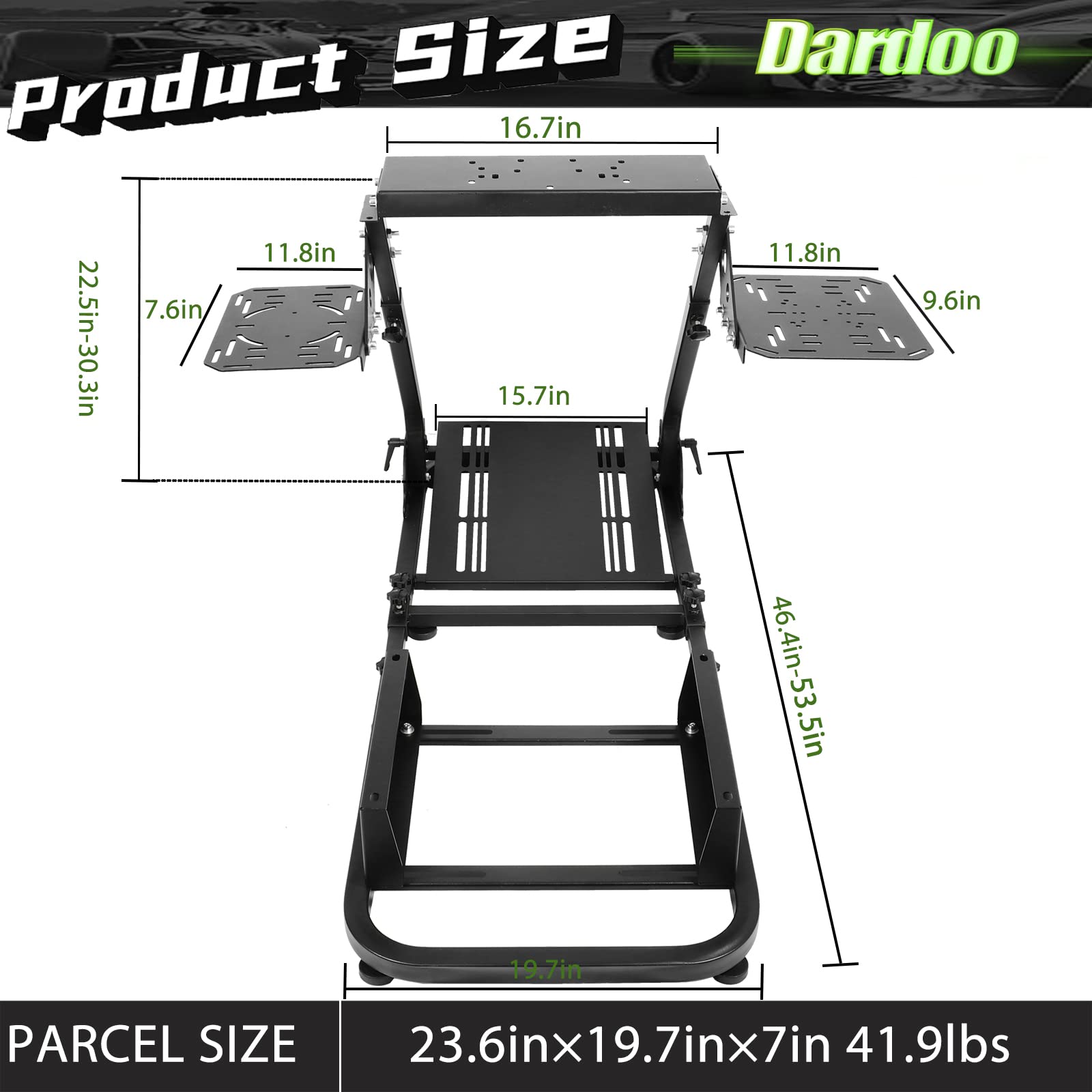 Dardoo G920 Flight Racing Simulator Cockpit Adjustable Compatible With HOTAS Warthog, G Saitek, Logitech G923, Thrustmaster T80 T150, Game Mount Without Wheel, Shifter,Seat and Pedal