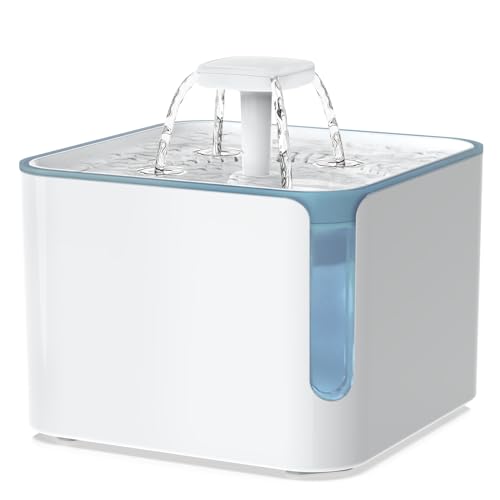 REDSASA Cat Water Fountain, Automatic Cat Fountain 3L/101oz, Dog Water Dispenser with Adjustable Pump, Ultra Quiet Intelligent Cat Drinking Fountains with 2 Filters, 2 Water Flow Settings