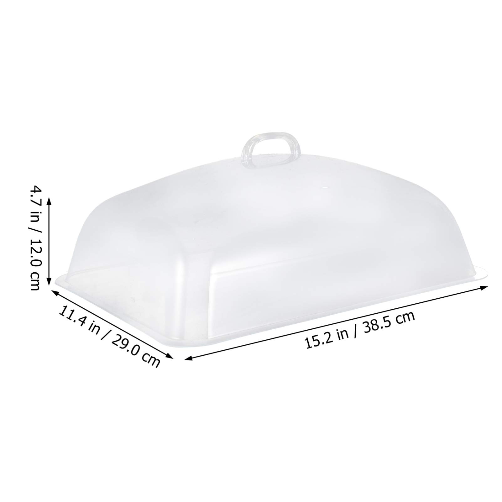 BESTonZON Plastic Cake Dome Cover Rectangular Clear Desert Cloche Display Cake Plate Serving Platter Cheese Cloche Dome Food Cover for Bread Dessert Snack 38.5X29CM