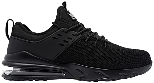 LARNMERN Steel Toe Shoes Men Slip Resistant Safety Work Sneakers Slip On Air Cushion Lightweight Comfortable Breathable Shoe 3150(9.5 Men, Black)