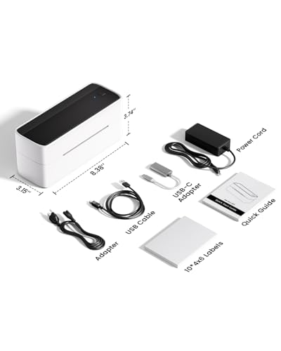Memoqueen Shipping Label Printer 4X6 - Bluetooth Thermal Label Printer for Small Business and Shipping Packages