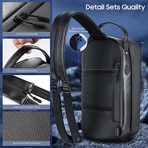TiMOVO Carrying Case for Steam Deck Console & Accessories, Crossbody Protective Storage Bag Shockproof Anti-Collision Shoulder Chest Portable Backpack fit Steam Deck for Going Out, Black