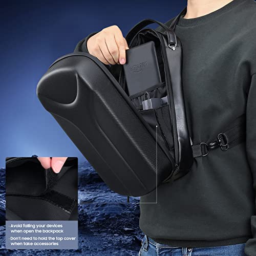 TiMOVO Carrying Case for Steam Deck Console & Accessories, Crossbody Protective Storage Bag Shockproof Anti-Collision Shoulder Chest Portable Backpack fit Steam Deck for Going Out, Black