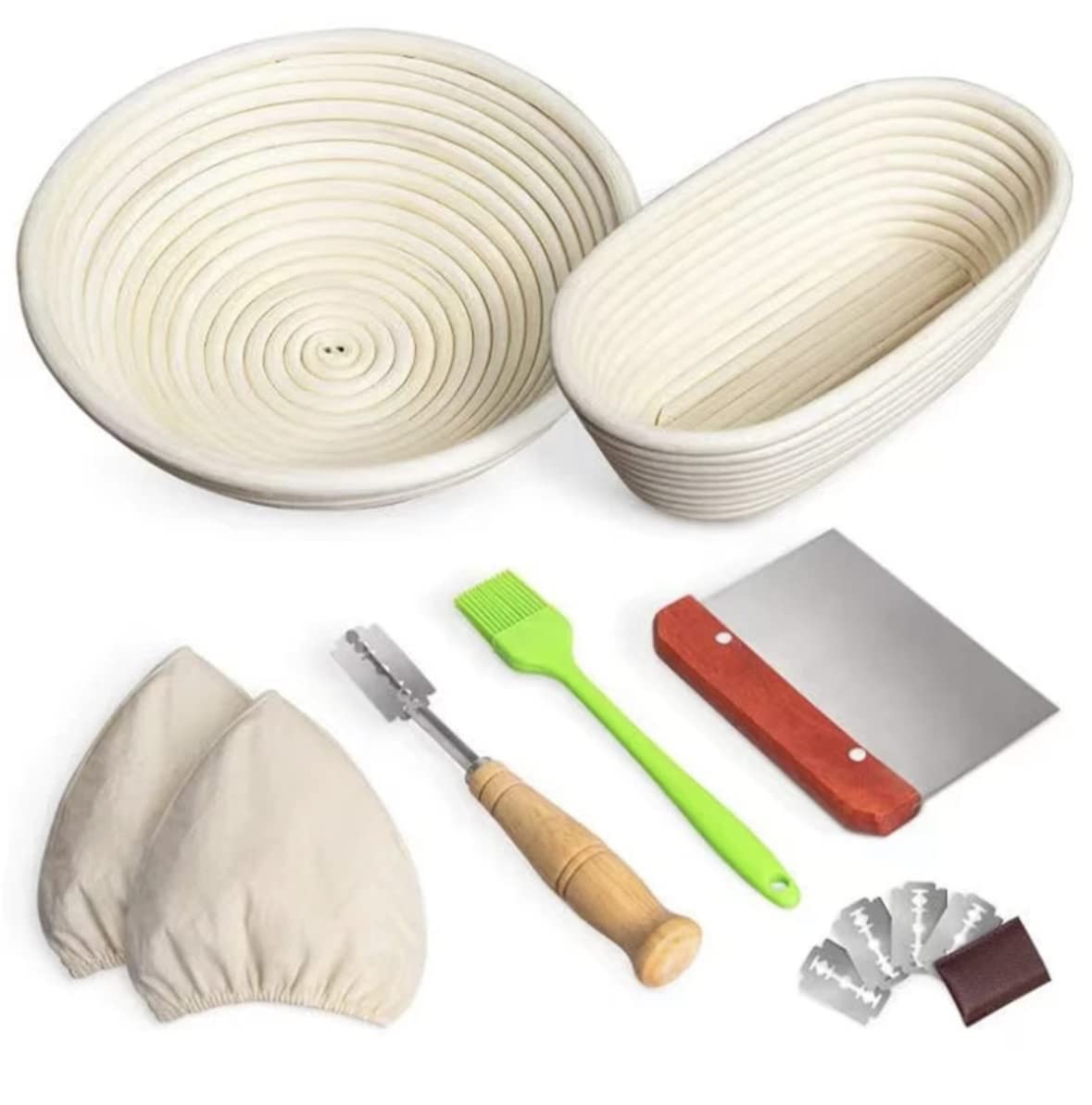 5Rivers Banneton Bread Proofing Basket - Sourdough Proofing Basket - Banneton Proofing Basket Set Of 2 - Bread Making Tools And Supplies - Proofing Baskets For Sourdough Bread Baking - Bread Making