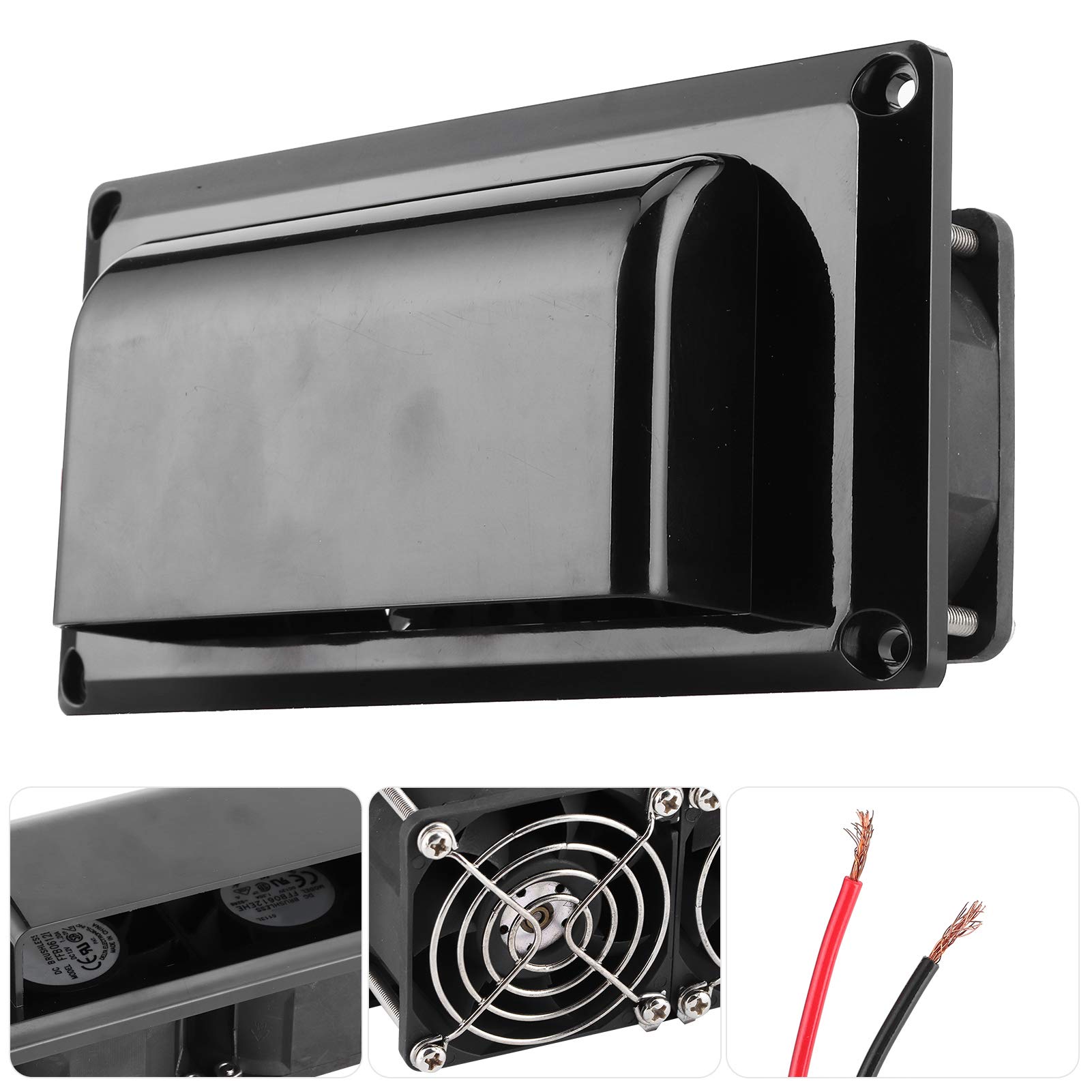 Camrusic 12V RV Side Vent Fan, 25W Air Vent Ventilation Exhaust Fan for Motorhome, Caravan, Trailer, Camper, Boat Marine Yacht