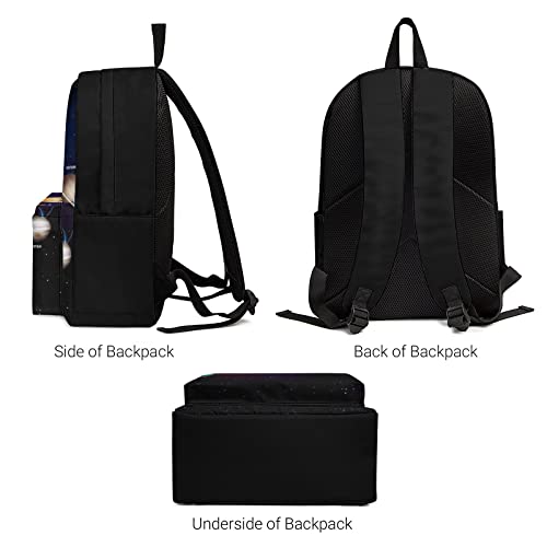 Solar System Backpack Bookbag Adjustable Shoulder Strap Daypack Galaxy Planet Travel Hiking Camping Backpacks for Women Teens Space Earth
