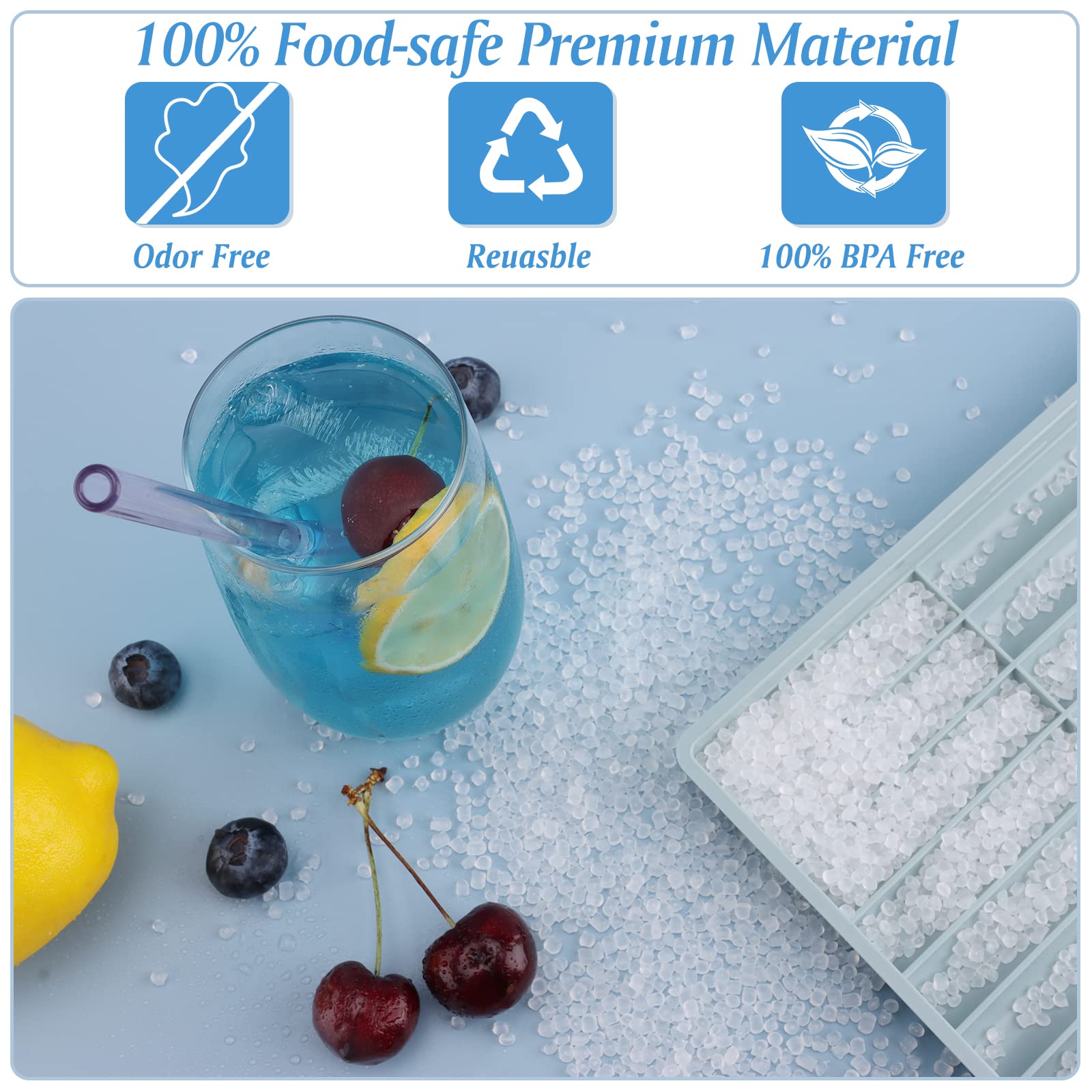 Miaowoof Water Bottle Ice Cube Tray, Easy Release Narrow Ice Stick Trays, 21x4 PCS Ice Maker for Freezer, Easy Fill Water Bottle Ice Cube Molds for Sports and Water Bottles