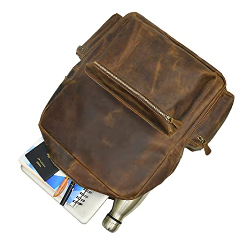 Timester leather backpacks full grain leather laptop backpack for school travel backpacks for women.