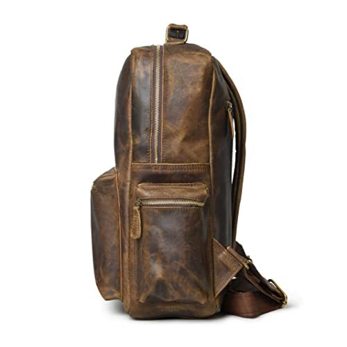 Timester leather backpacks full grain leather laptop backpack for school travel backpacks for women.