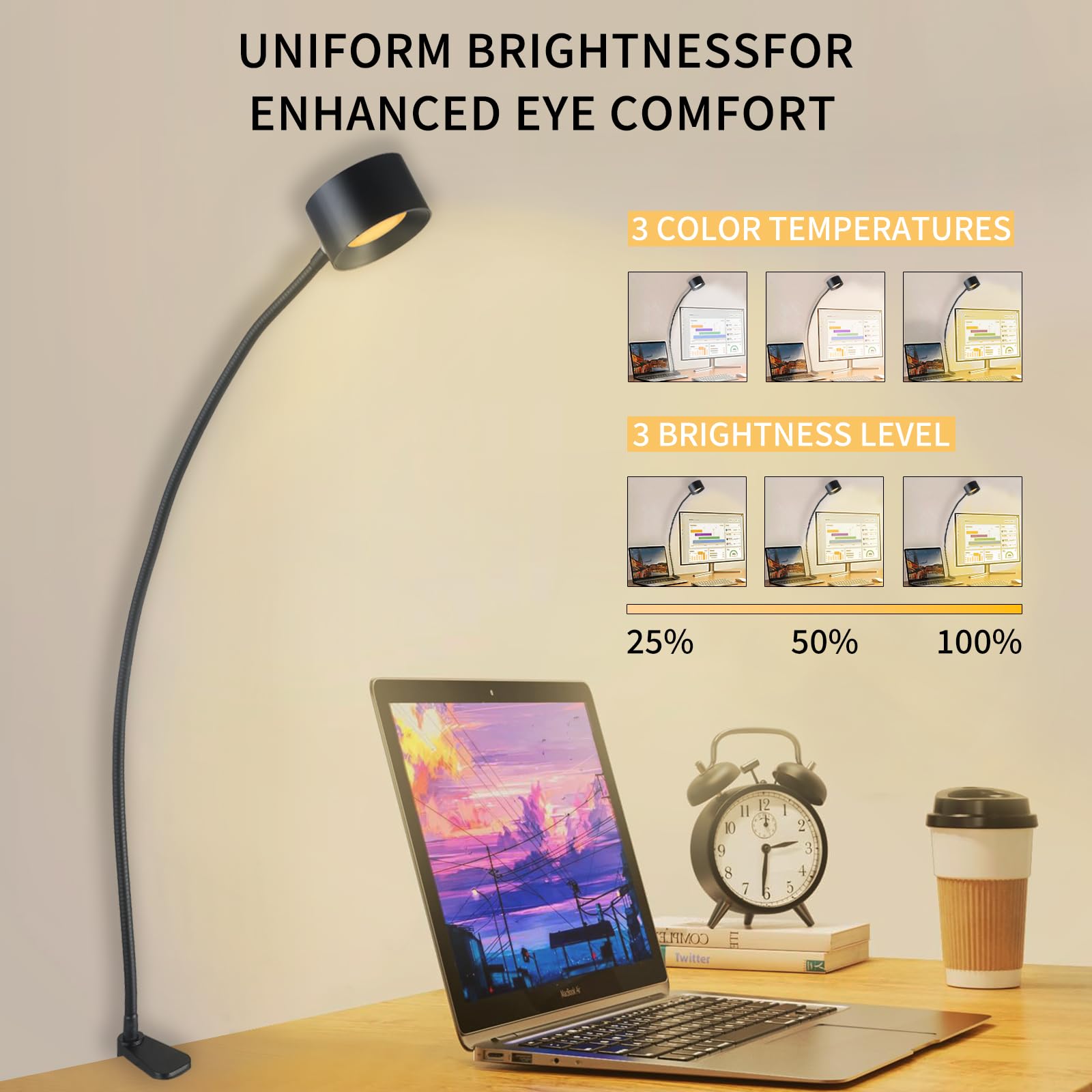 GLAMIGHT Portable and Rechargeable LED Desk Lamp,Versatile Lighting Solution for Office, Study, and Outdoor Activities