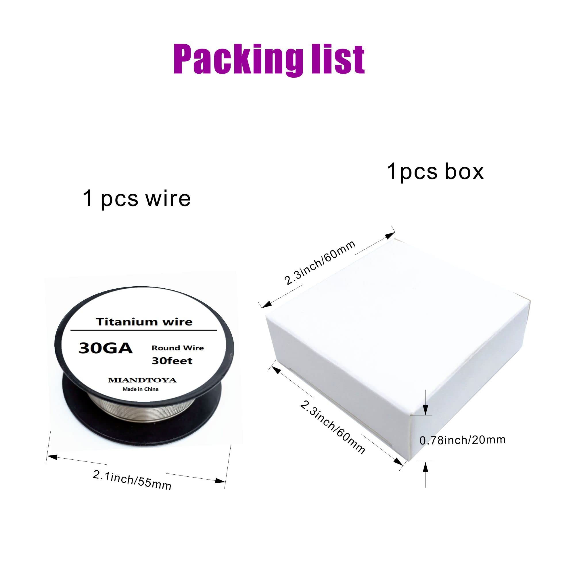 Titanium Wire 30feet 30 Gauge Hard 0.25mm for Jewelry Making DIY Arts Crafts Household Use Soldering Wire