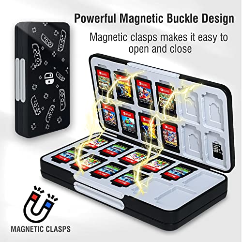 NOOP Switch Game Case for Nintendo Switch with Micro SD Memory Cards Holder, Customized Pattern Game Card Case with 48 Game Card Slots and 24 Micro SD Card Slots (48 Slots(Joy-Con Grip))