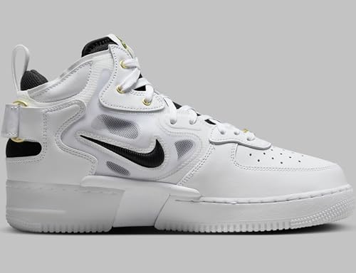 Nike mens Air Force 1 Mid React Shoes, White/Black-yellow Ochre, 9.5