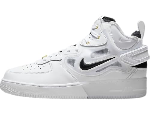 Nike mens Air Force 1 Mid React Shoes, White/Black-yellow Ochre, 9.5