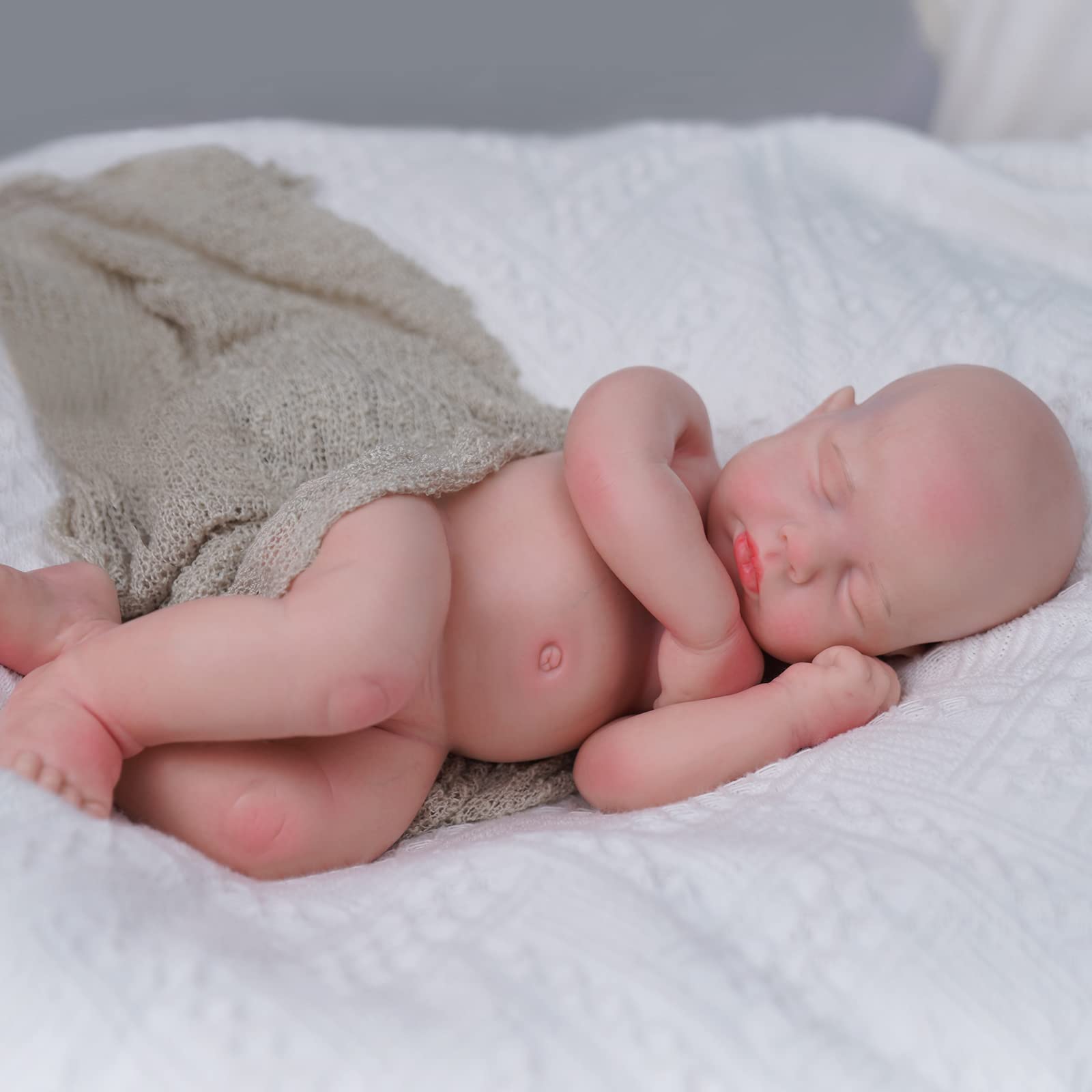 BABESIDE Reborn Baby Doll Loulou 16'' Platinum Full Silicone Realistic Newborn Sleeping Baby Doll for Kids & Toddlers