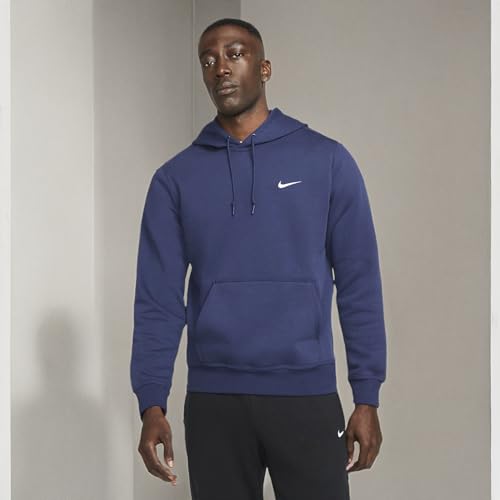 Nike 826433-010 Men Black Pull-Over Hoodie (as1, alpha, x_l, regular, regular, Midnight Navy/White)