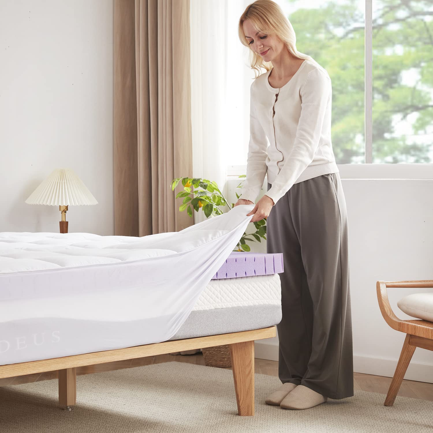 BDEUS Dual Layer 3 Inch Memory Foam Mattress Topper Twin Size,Cooling Gel Memory Foam with Down Alternative Quilted Pillow Top Cover,Back Pain Relief Soft Mattress Pad
