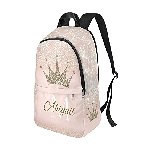 Eiis Princess Glitter Personalized Casual Backpack College School Laptop Travel Daypack for Boys Girs 17 Inch, One Size