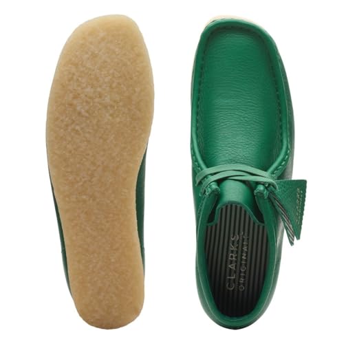 Clarks Women's Wallabee Boot Ankle, Cactus Green Leather, 9