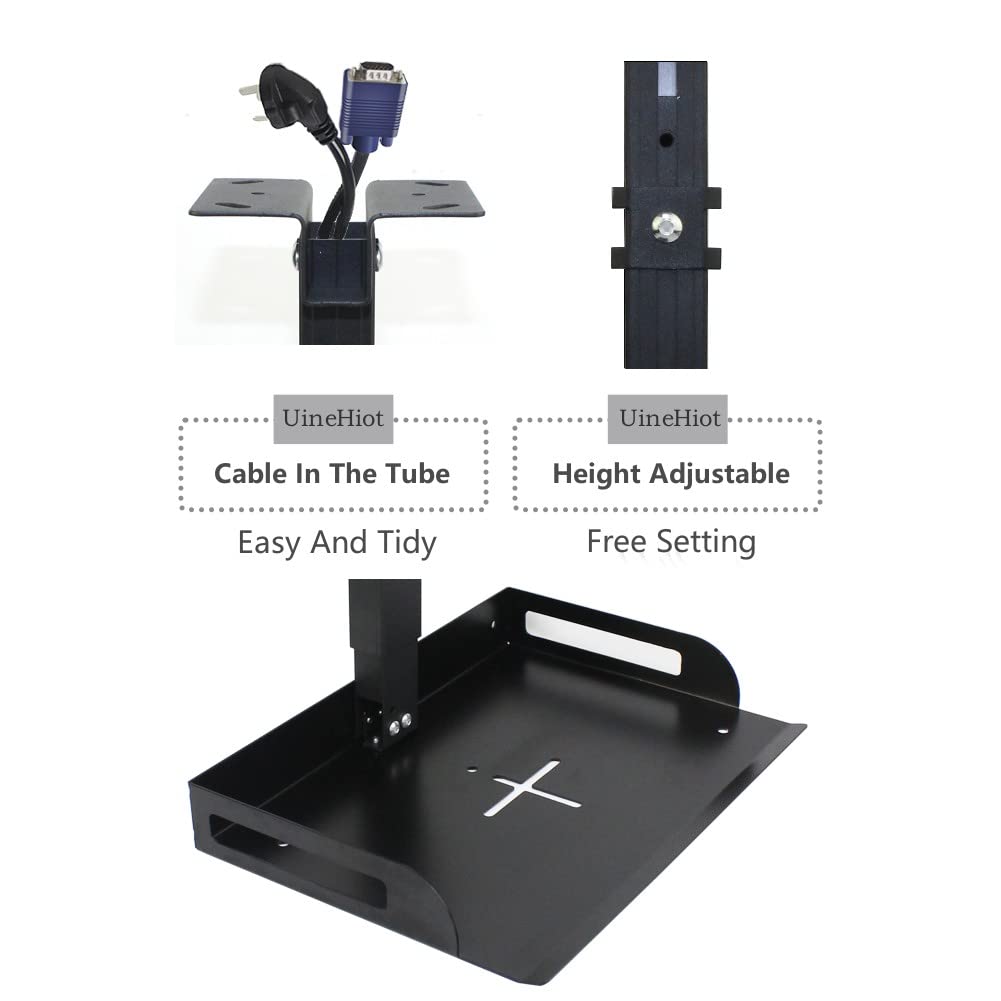 UineHiot Projector Ceiling Mount, Adjustable Height, Aluminum Alloy Material, Compatible with Epson/Emerson/BenQ/Fangor/Vankyo/Acer/Artlii/Optoma Projectors, Easy Installation