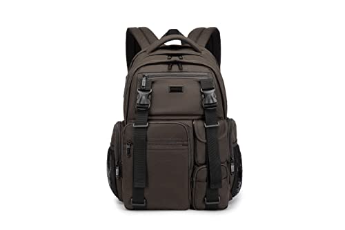 Travel Laptop Backpack Large School Bag Waterproof USB Charging Port fit 17 Inch (Brown)