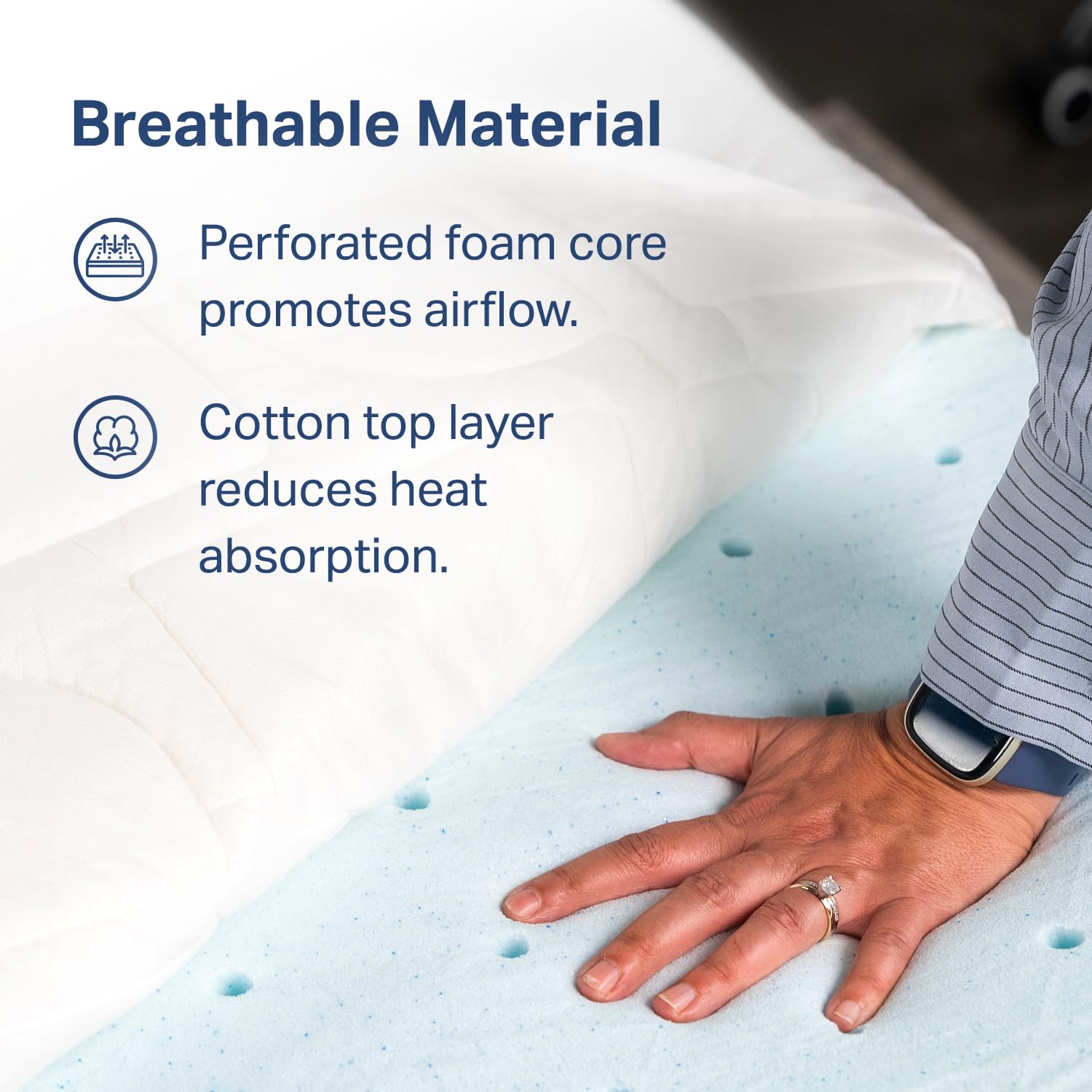 Memory Foam Mattress Topper - Full Mattress Pad with 2 Inch Cooling Gel Insert & Washable Ventilated Cover - Mattress Topper for Full Size Bed by Sleep Is The Foundation