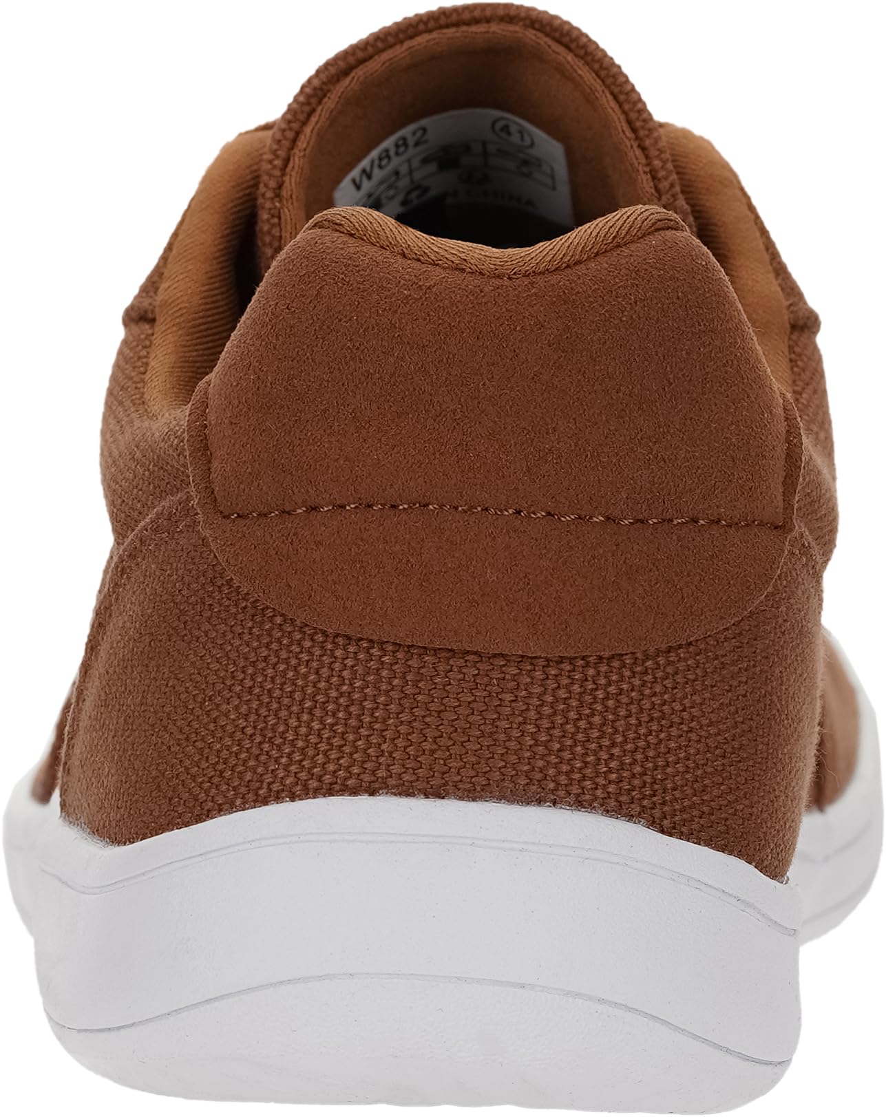 WHITIN Wide Toe Box Shoes for Men Canvas Minimalist Barefoot Sneakers Zero Drop Sole Minimus Size 11 11W Width Walking Gym Training Brown White 45