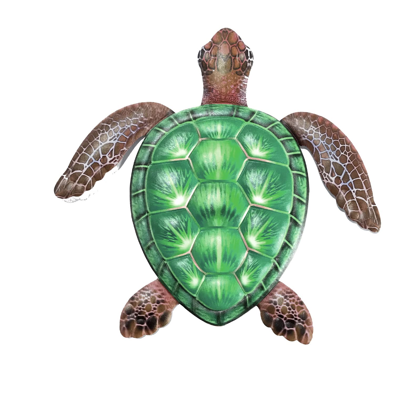 Surakey Metal Sea Turtle Wall Decor Sea Turtle Wall Art Decor Hanging Animal Ornament for Home Bedroom Living Room Office Garden Fences Aquarium Ocean Wall Decoration (Green)