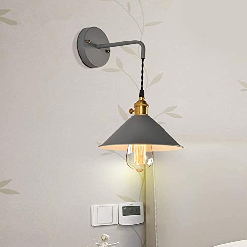 LightInTheBox 2PCS Vintage Wall Sconce, Retro Wall Light Fixture Metal Nordic Wall Lamp for Vanity Bedroom Aisle Grey