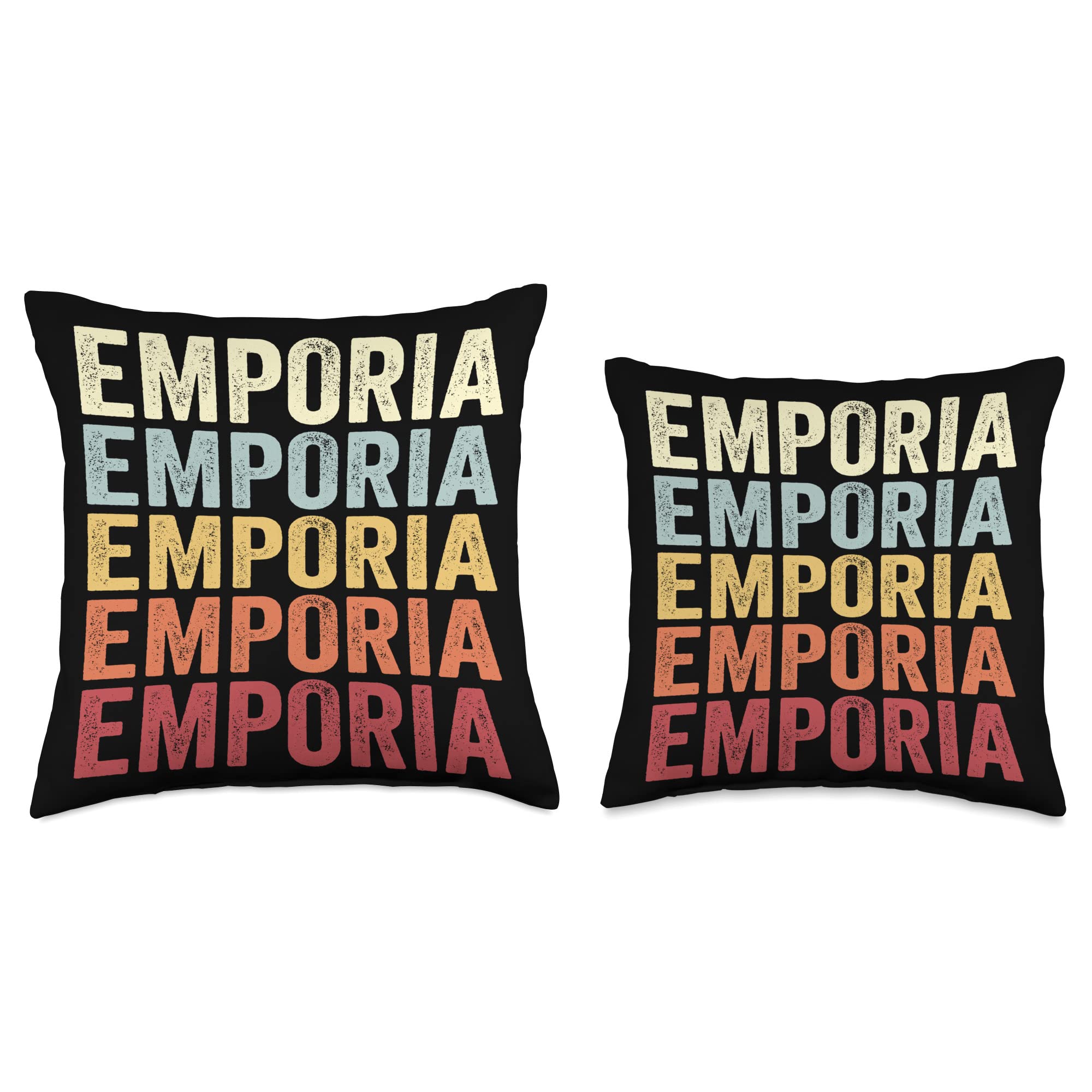 Emporia Kansas Emporia KS Retro Vintage Text Throw Pillow
