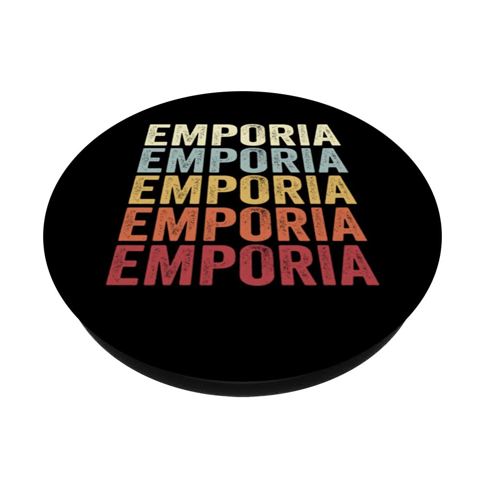 Emporia Kansas Emporia KS Retro Vintage Text PopSockets Swappable PopGrip